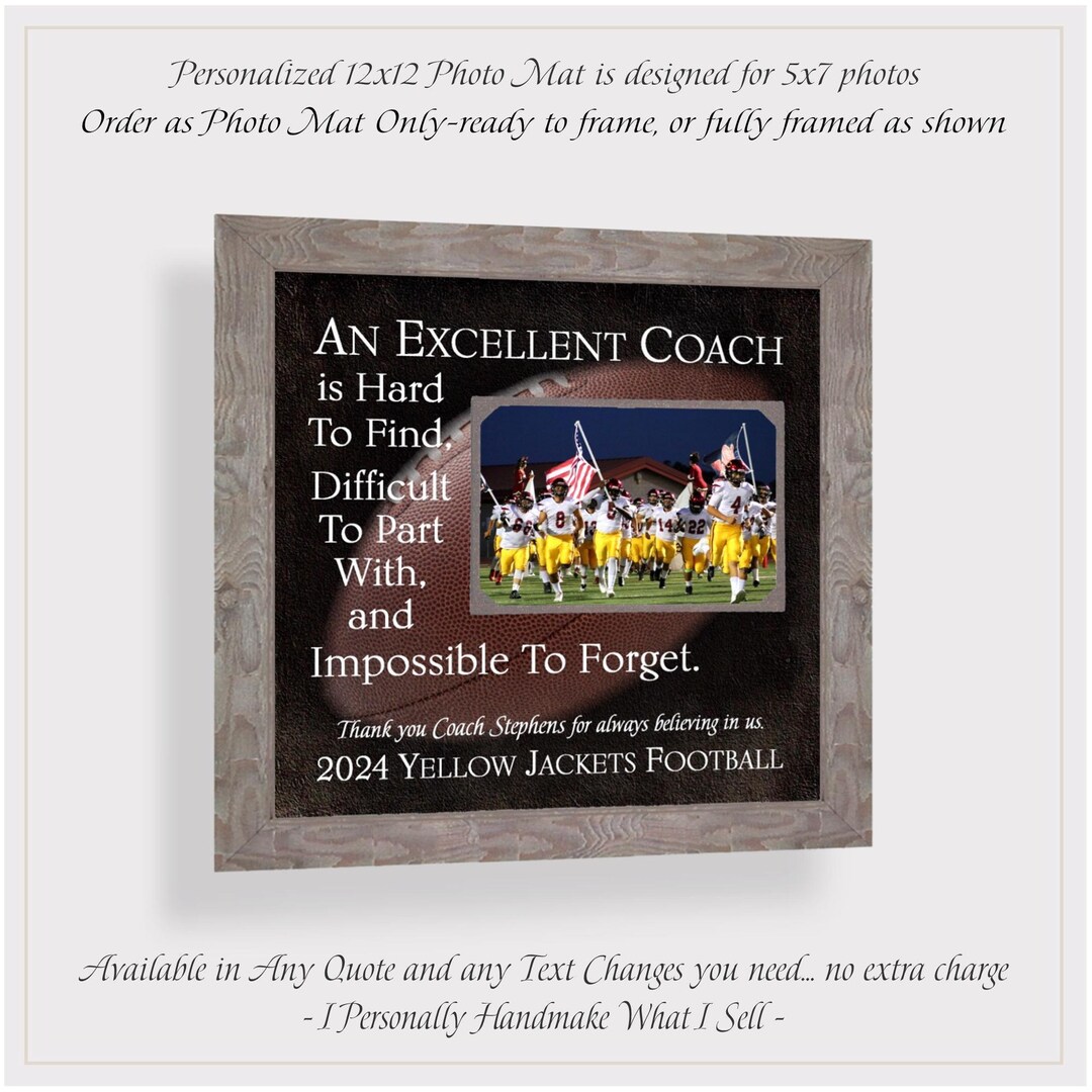 Personalized Football Coach Team Photo Gift: Custom Made ANY Sport ...