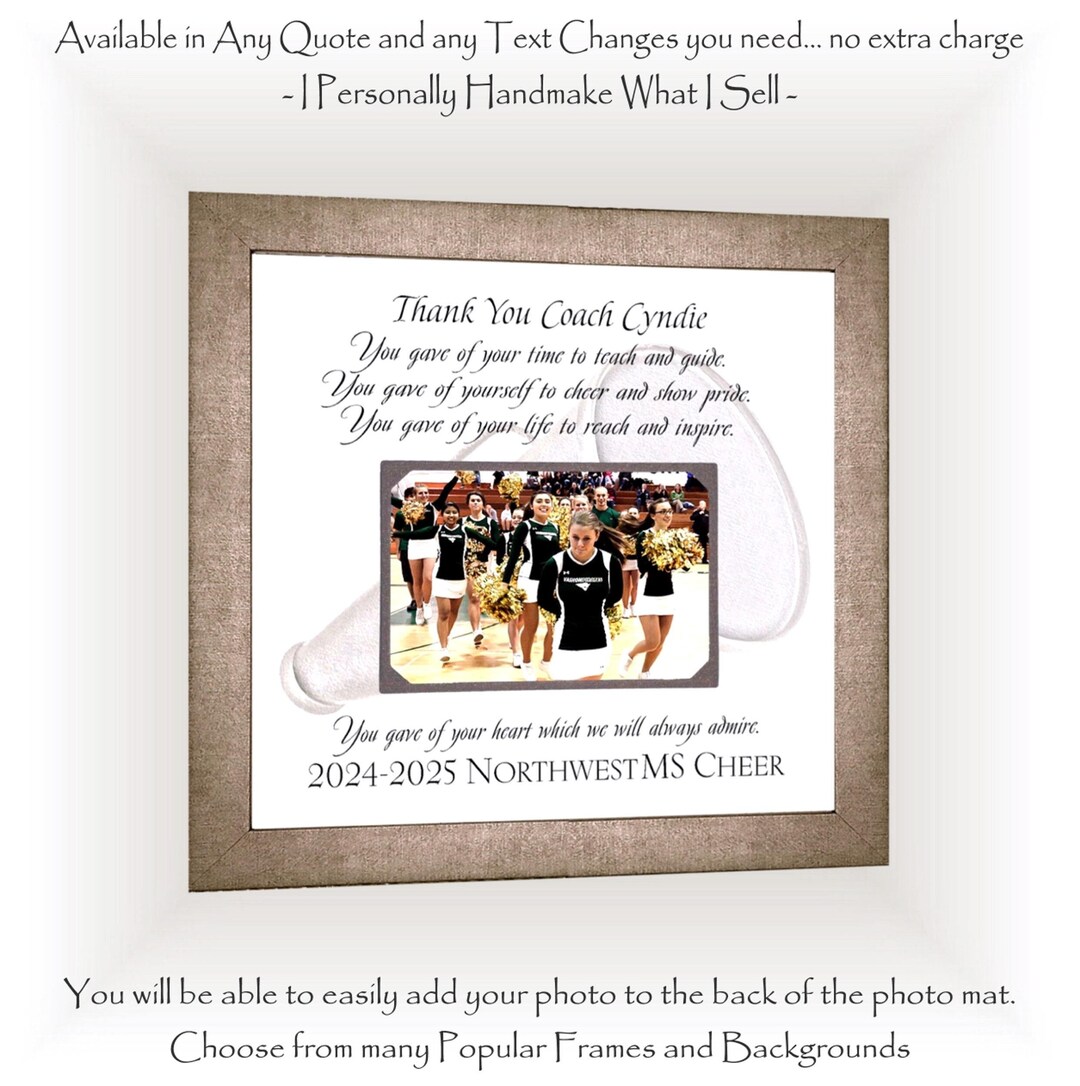 Personalized Cheer Coach Appreciation Gift, Cheerleader End of Season ...