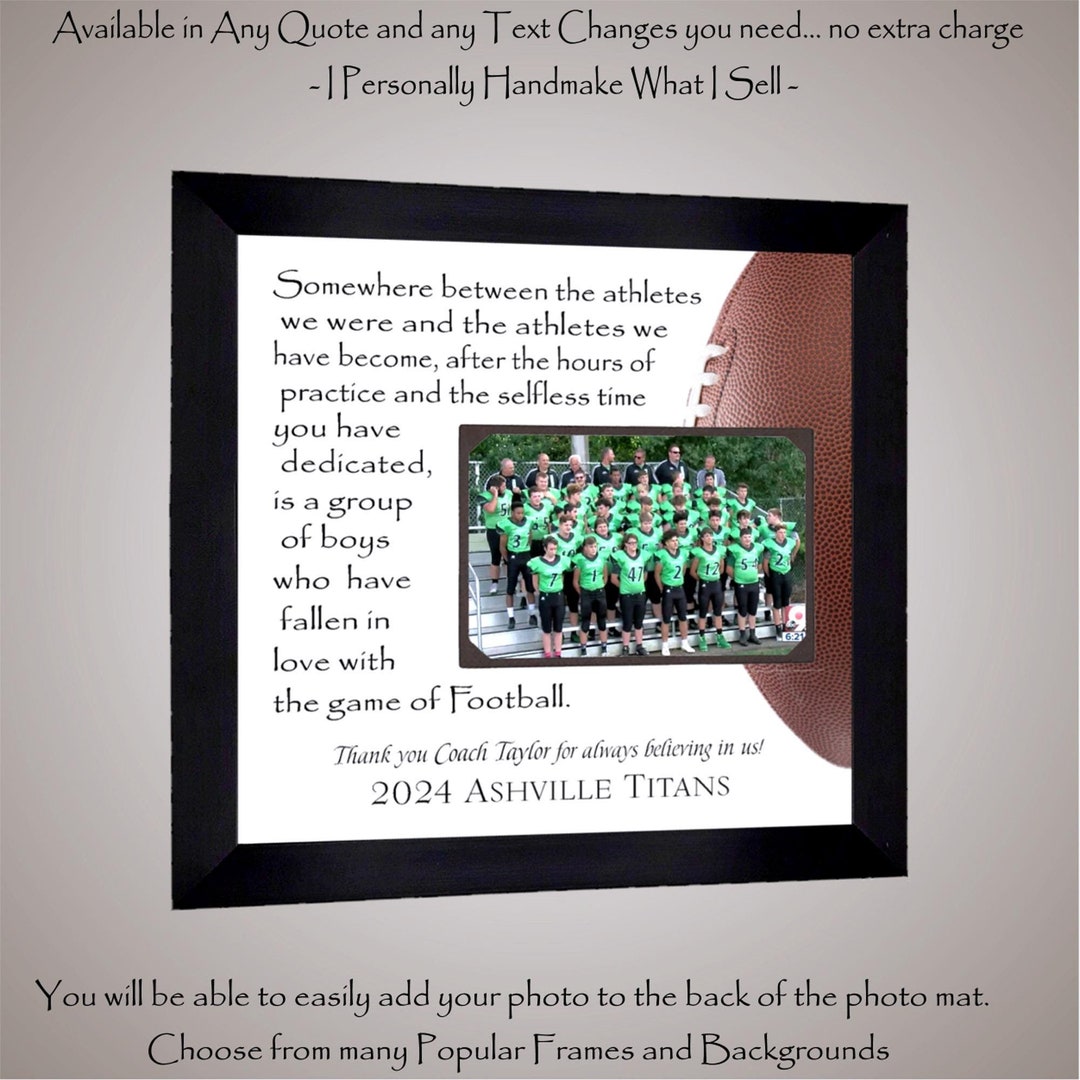 Customizable Team Photo Frame for Football Coaches, End of Season ...