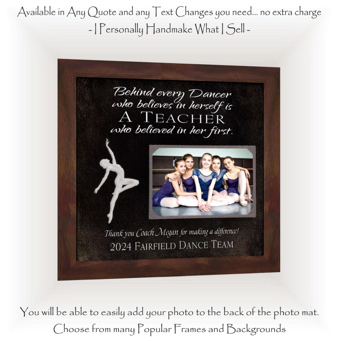 Elegant Dance Teacher Appreciation Team Photo Frame Personalized Dance ...