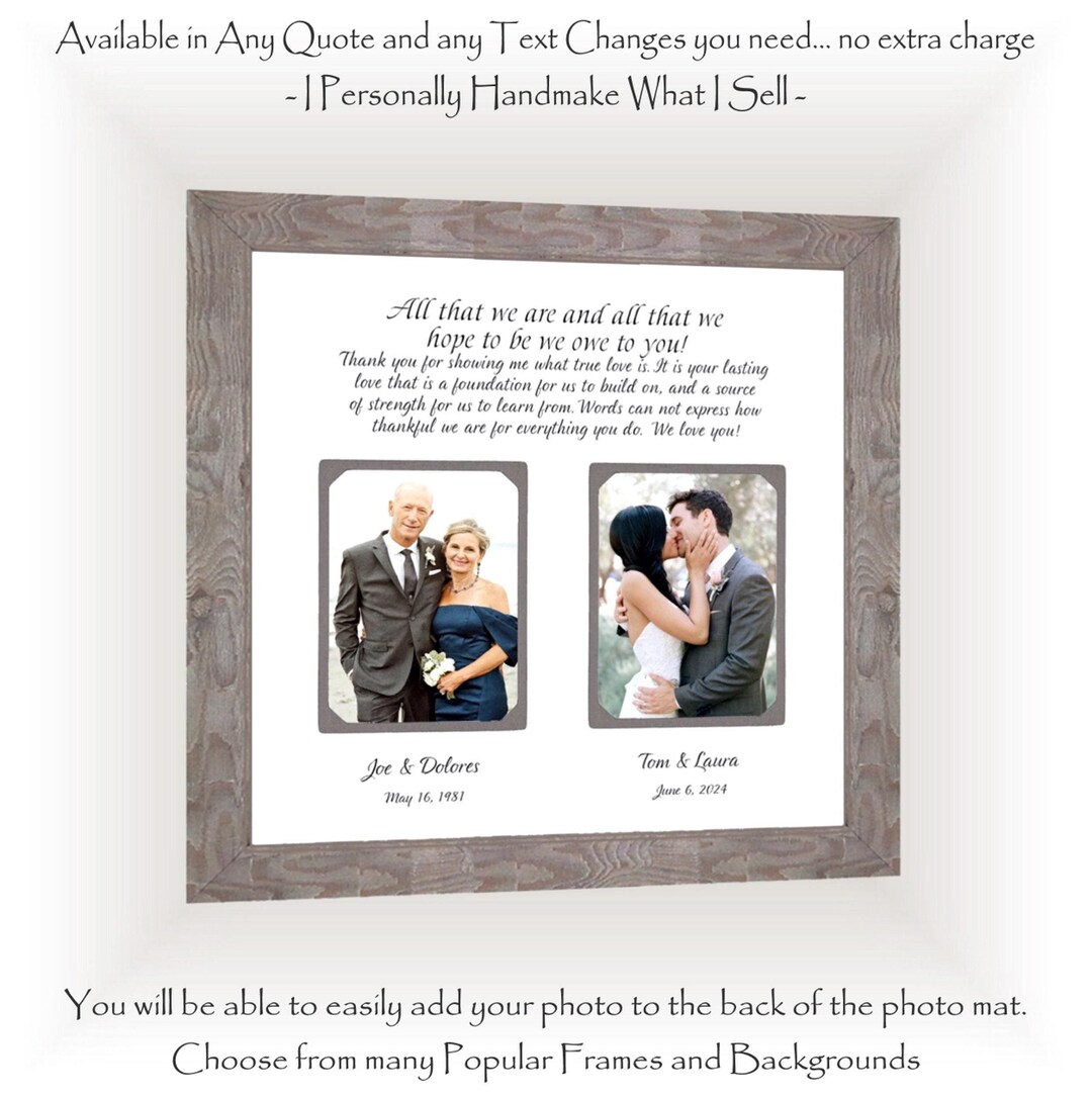 Personalized Wedding Photo Frame: Custom Message Keepsake, 12x12 - Etsy