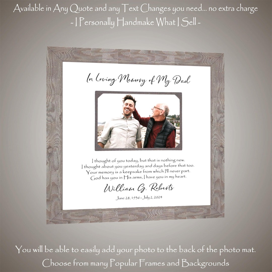 Personalized Memorial Picture Frame, in Memory of Parents Custom Photo ...