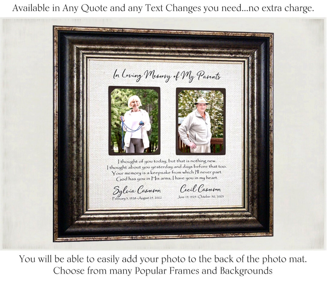 PARENTS Memorial, in Memory of Mom and Dad, Loss of Parents, Sympathy ...