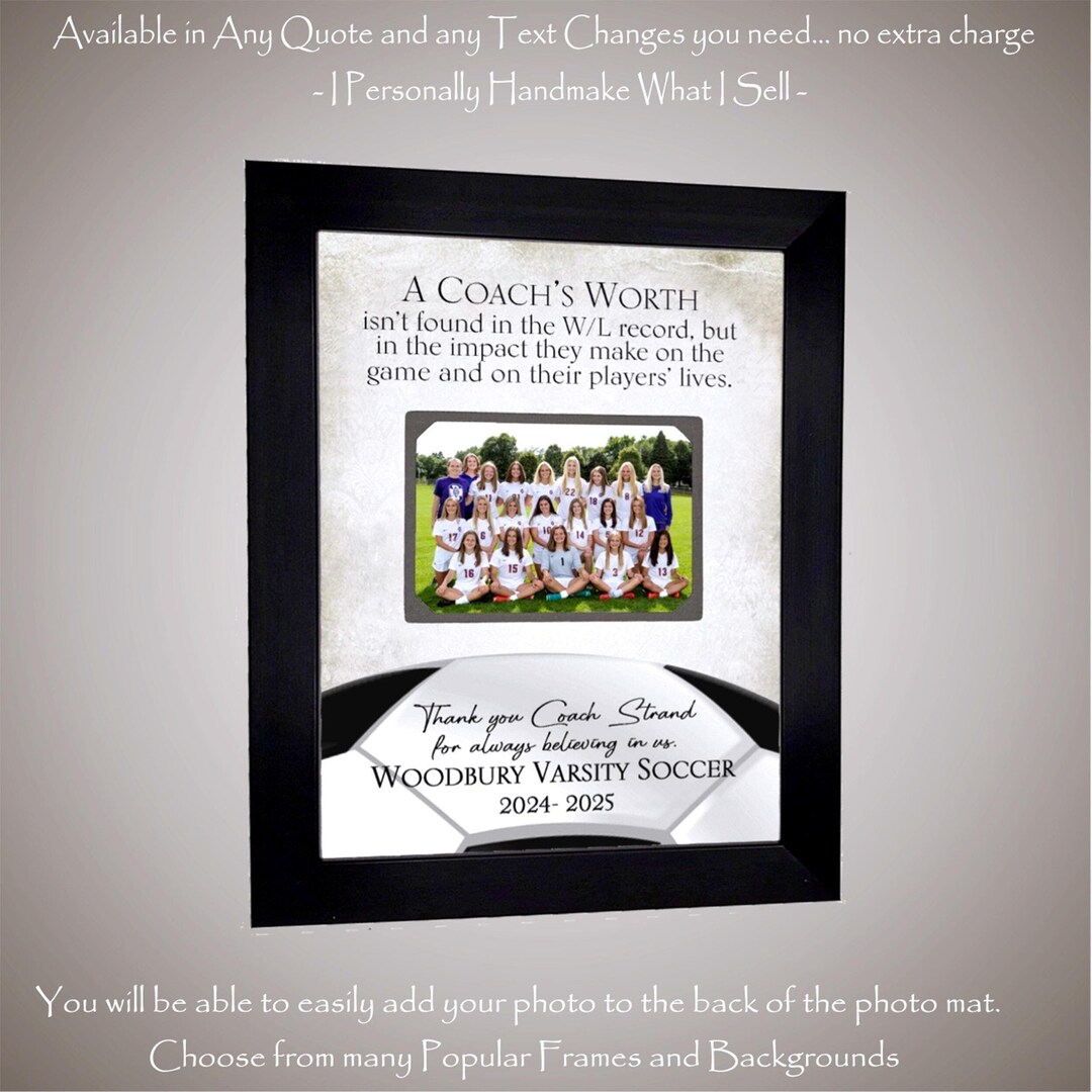 Personalized Coach Gift From Team Any Sport Any Quote Photo Picture ...