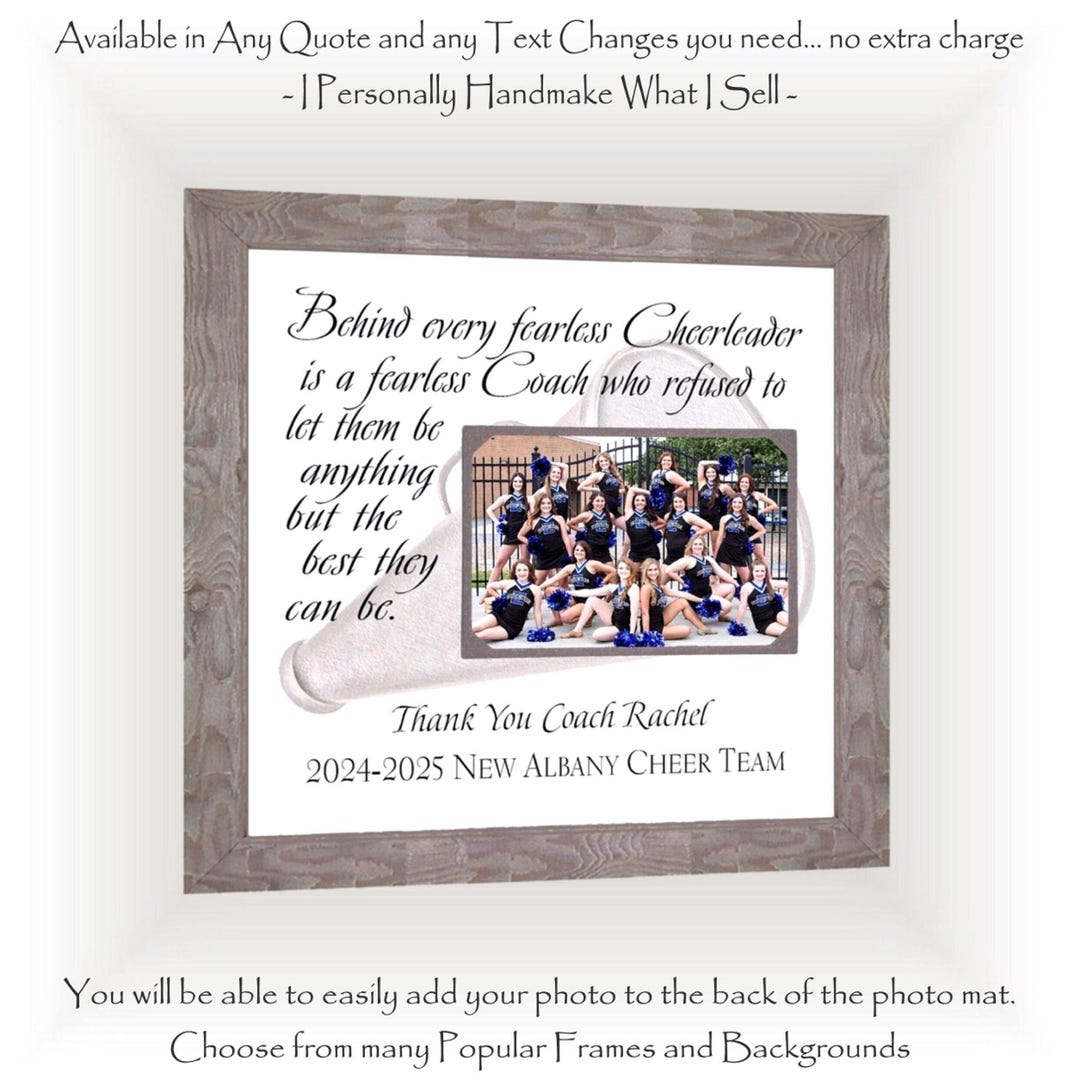 Cheer Coach Appreciation Team Photo Frame, End of Season Gift ...