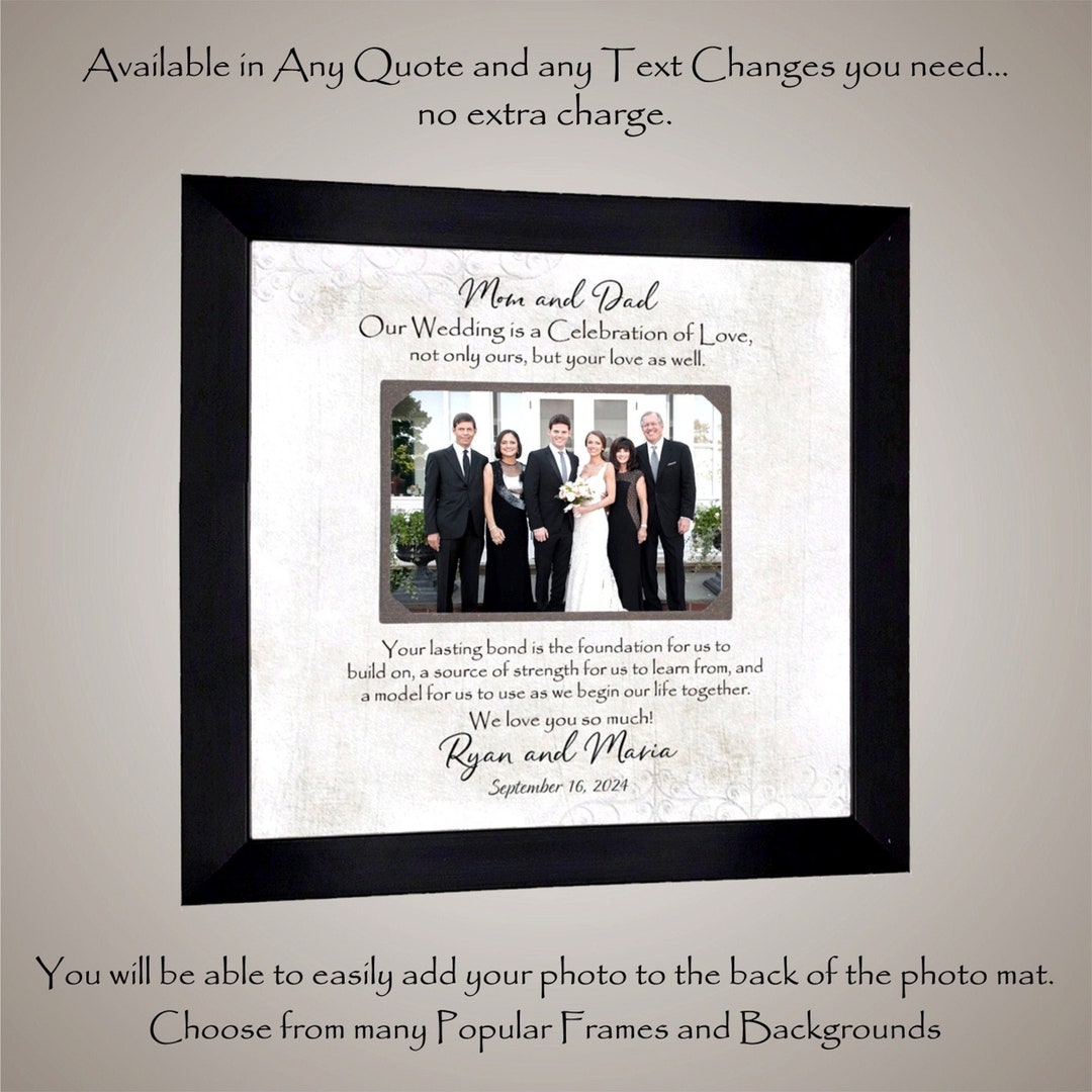Personalized Wedding Frame for Parents of the Bride and Groom, Custom ...