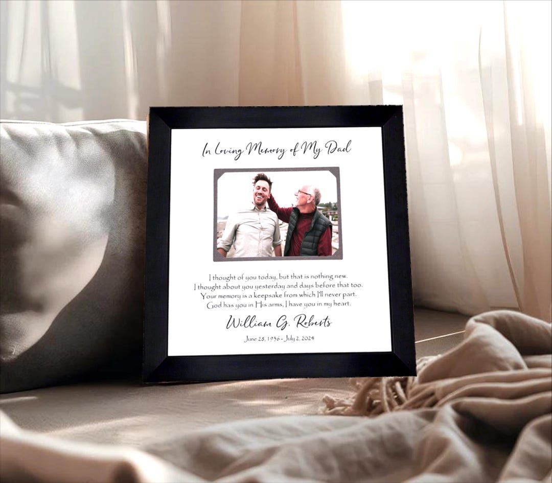 Elegant Personalized Memorial Photo Frame for Loss of Parents Beautiful ...