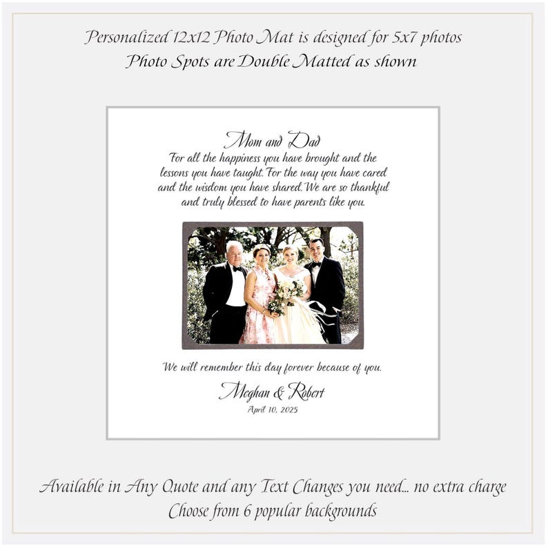Mother of the Bride Wedding Photo Frame, Elegant Keepsake Gift, 12x12 ...