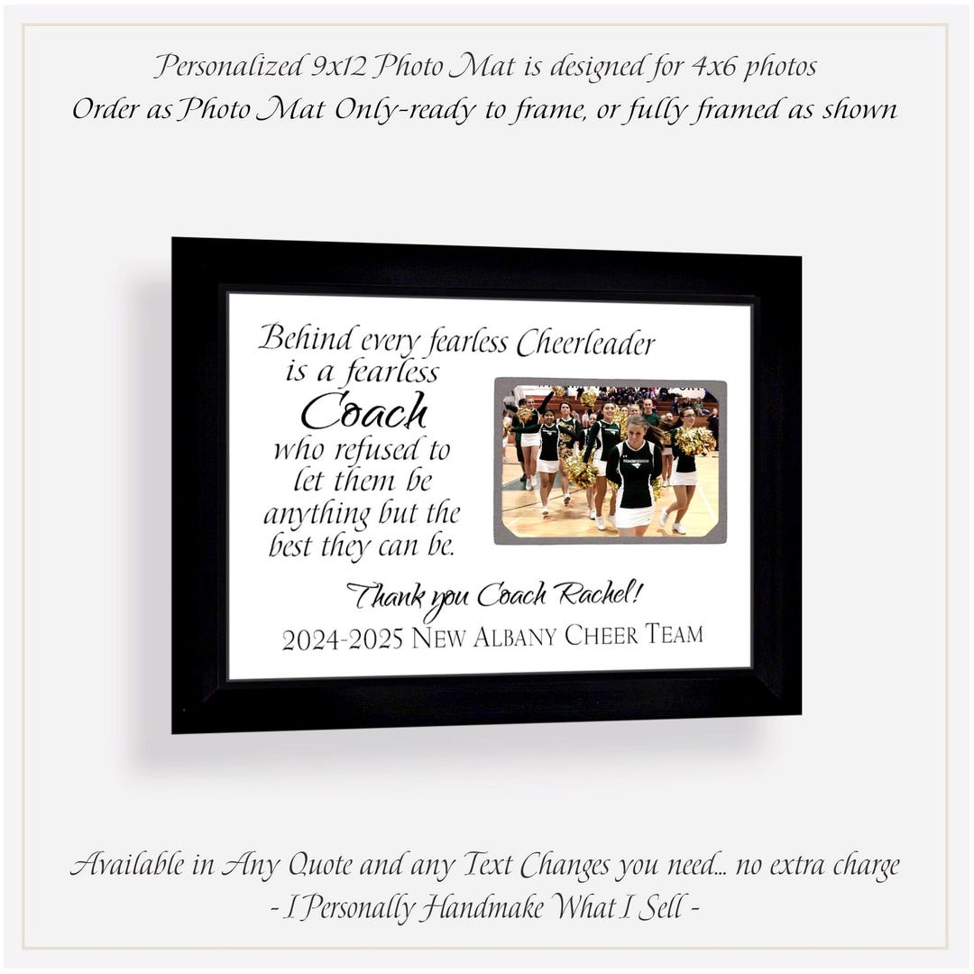 Personalized Cheer Coach Team Photo Frame - End of Season Gift, Senior ...