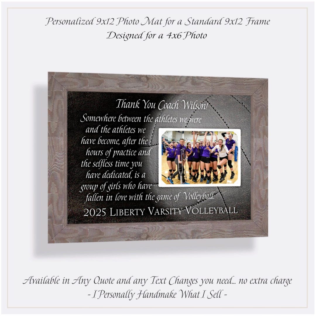 Personalized Volleyball Coach Team Photo Mat - Custom Made ANY Sport ...