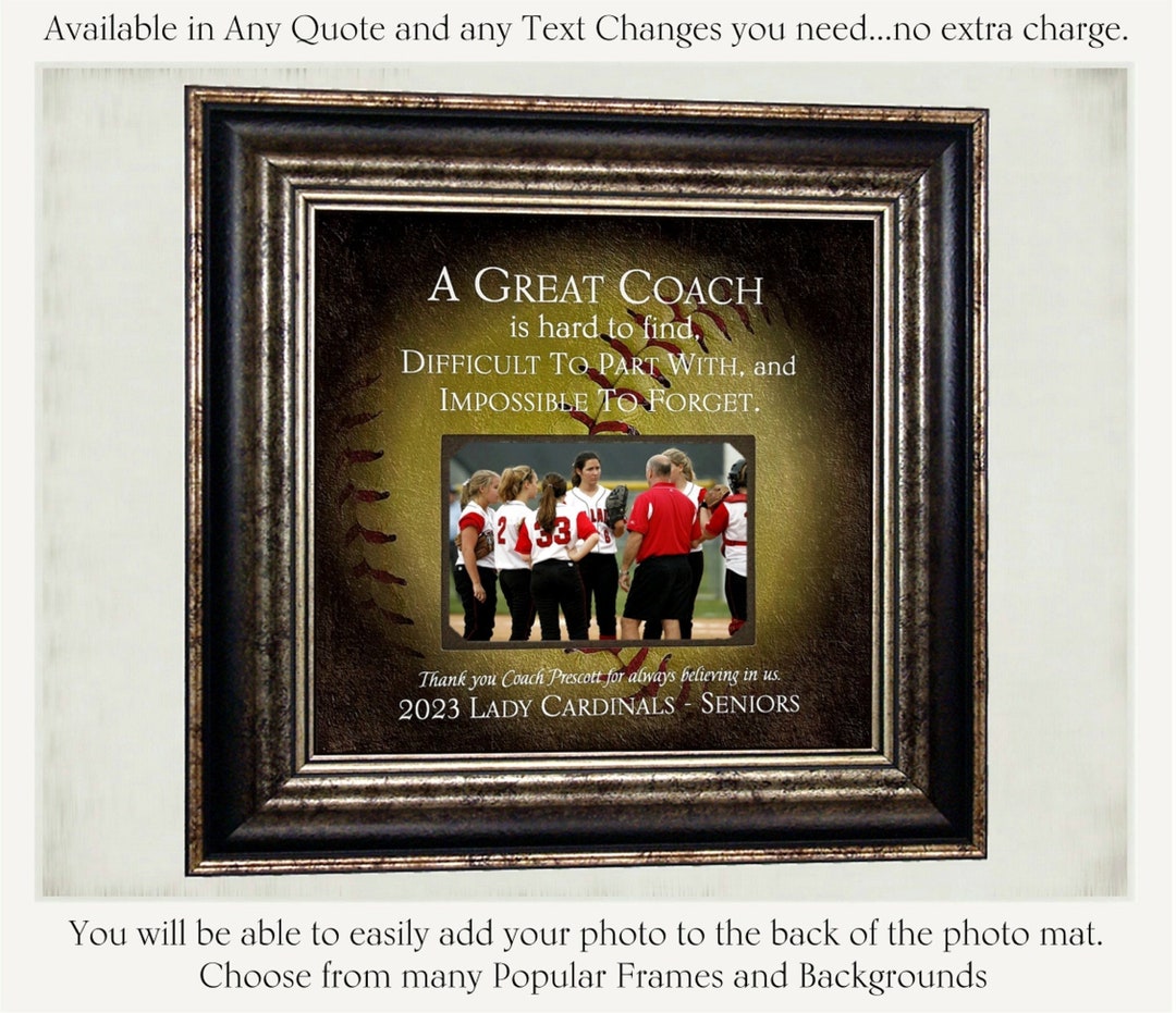 Softball Coach Appreciation Award Gift Ideas, End of Season Coach Frame ...