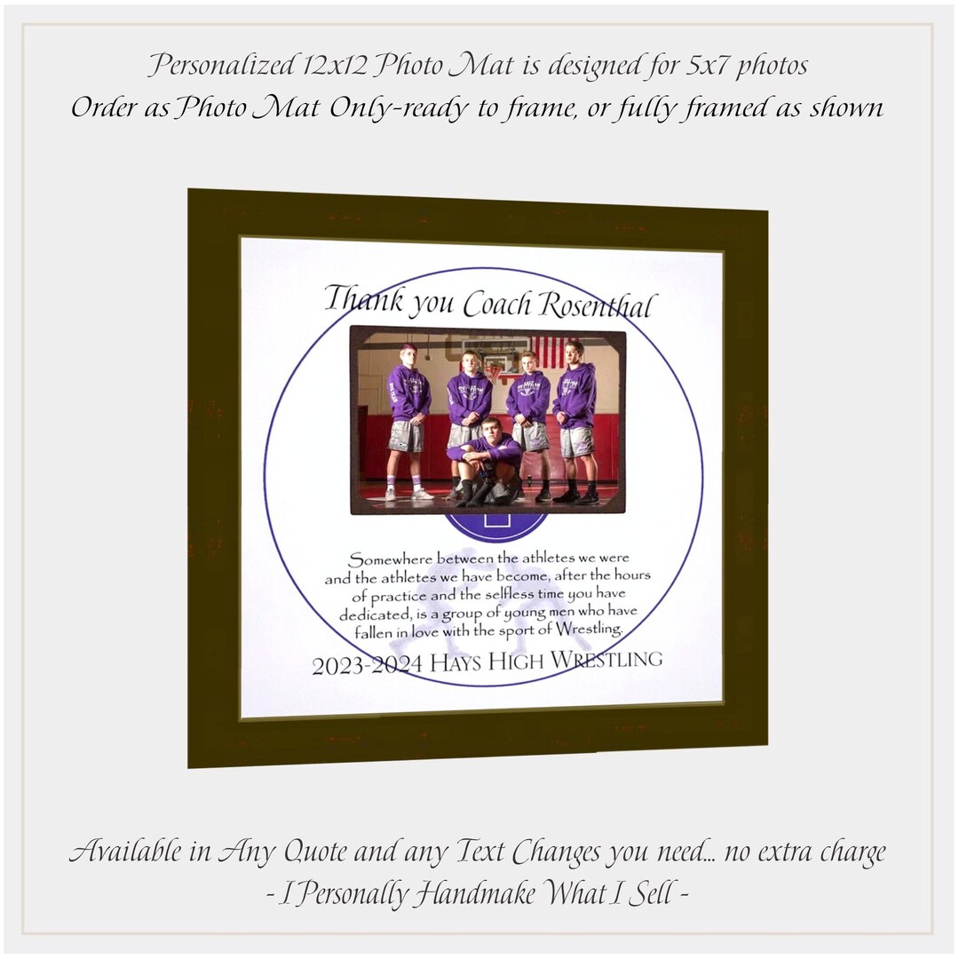 Customized Team Photo Frame for Wrestling Coach Senior Night Gift ...