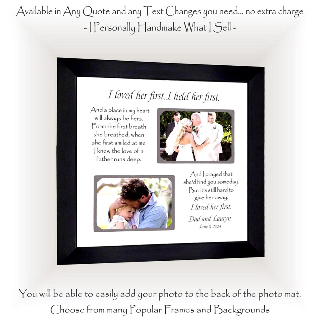 Personalized Wedding Song Lyrics Frame: Father of the Bride Gift, 12x12 ...