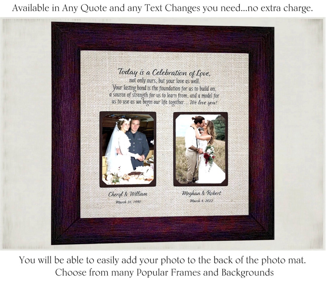 Custom Wedding Photo Frame, Personalized Wedding Gift for Parents of ...