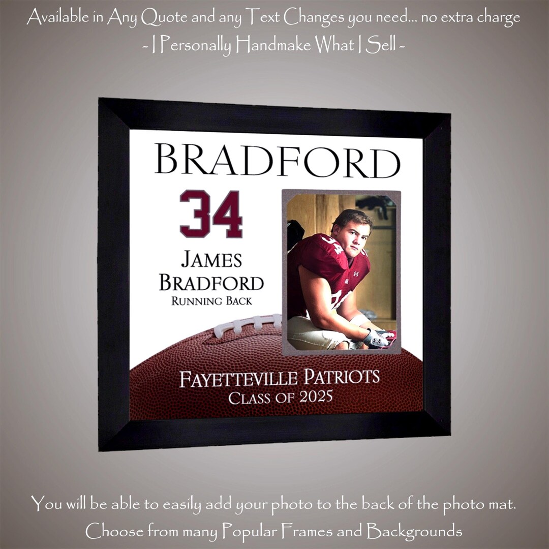Custom Football Senior Night Team Photo Frame Personalized Coach Gift ...
