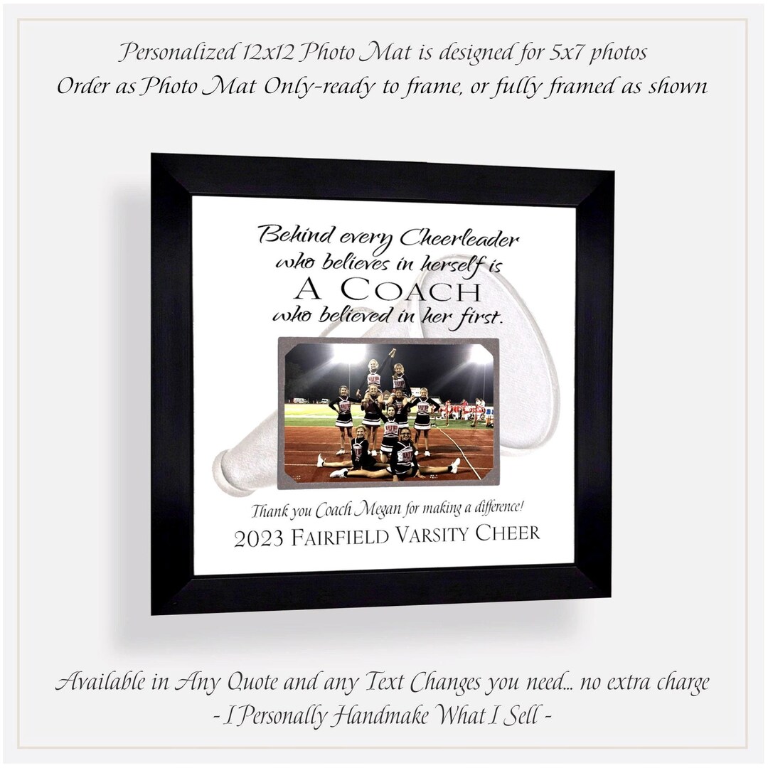 Personalized Cheer Coach Photo Mat – Handmade Team Gift - Etsy