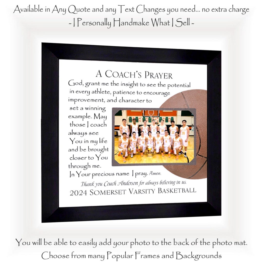 Customized Basketball Coach Team Photo Frame - End of Season Banquet ...