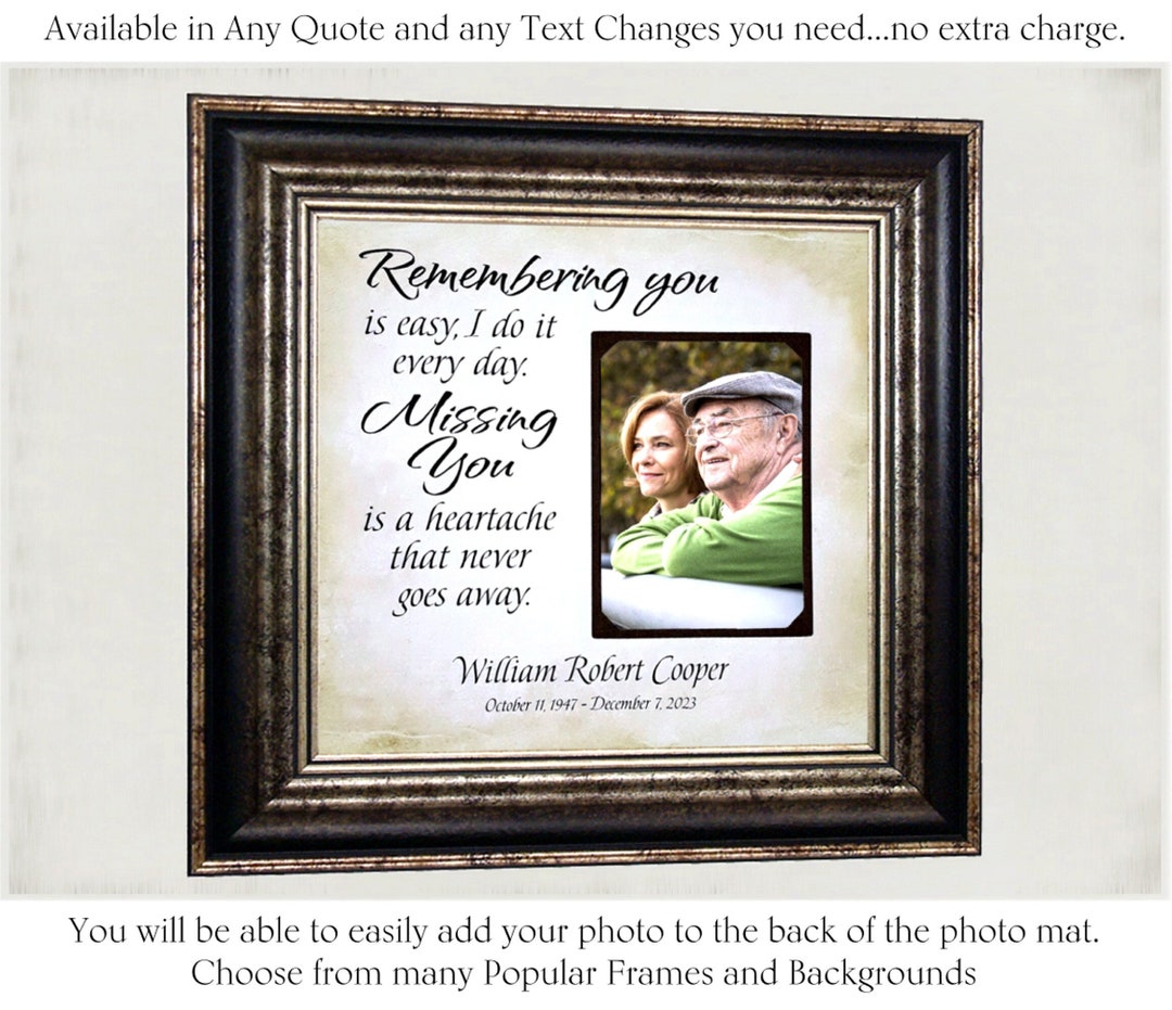 Memorial Picture Frame Gift in Memory of Loss of Mom Mother Grandma ...