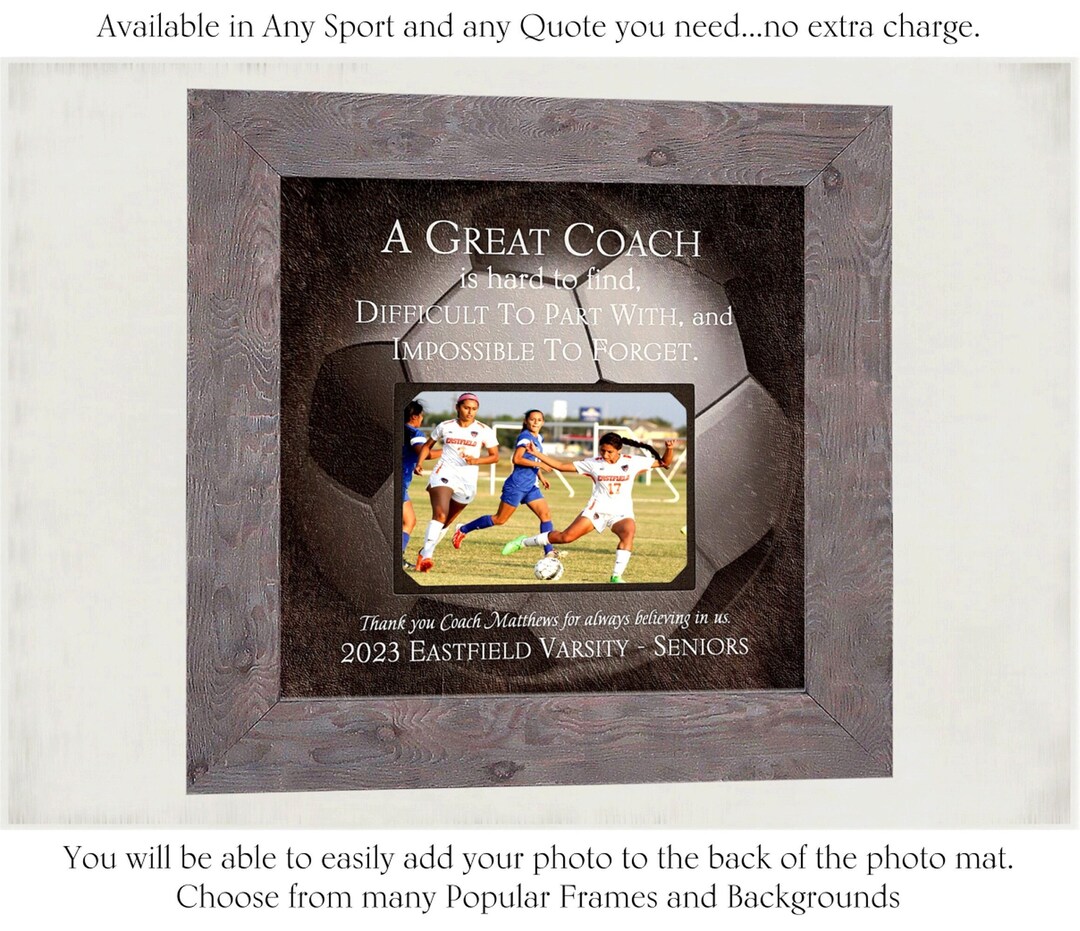 Soccer Team Gift for End of Season Coach Frame, Soccer Coach Award ...