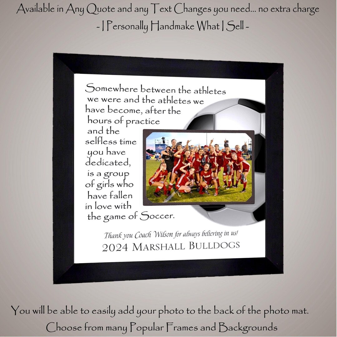 Soccer Coach Team Gift, End of Season Coach Frame, Soccer Coach Award ...