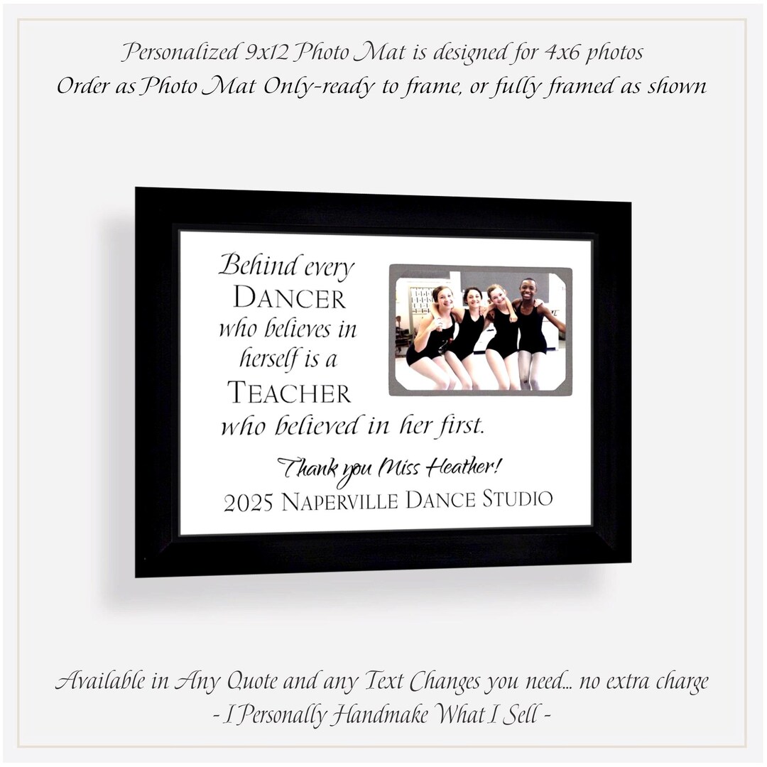 Personalized Dance Teacher Gifts Frame, Dance Recital Gift From ...