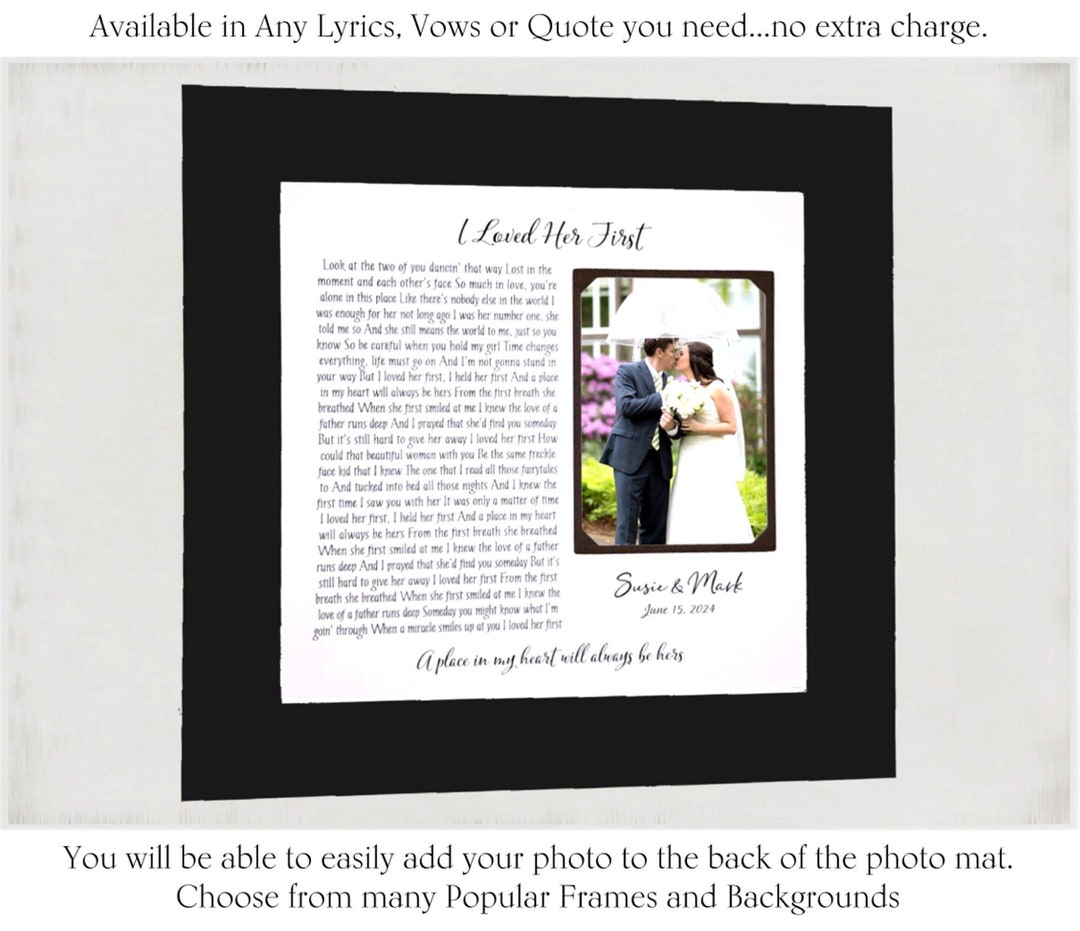 Personalized Wedding Song Lyrics Photo Picture Frame - Etsy