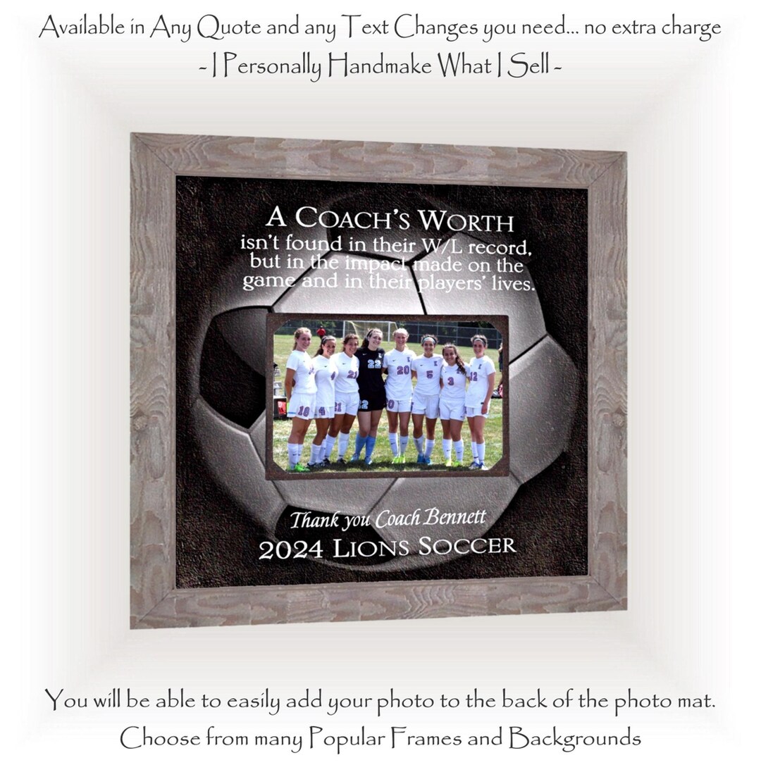 Personalized Soccer Coach Gift: Any Sports Team Photo Keepsake - 12x12 ...