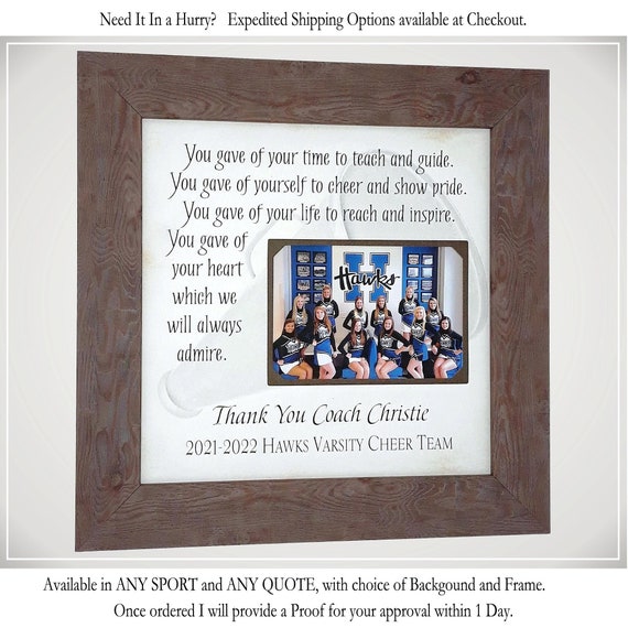 Cheer Picture Frame Cheer Coach Gift Cheerleader Coach Gift Cheer Frame ...