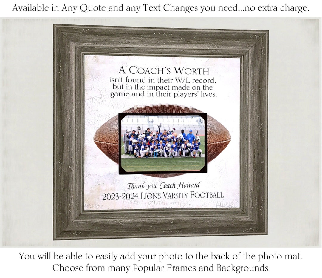 Personalized Coach Appreciation Gift, Football Coach End of Season ...