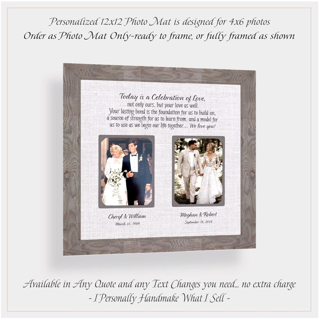 Personalized Wedding Photo Frame: Then & Now Collage - Custom Family ...