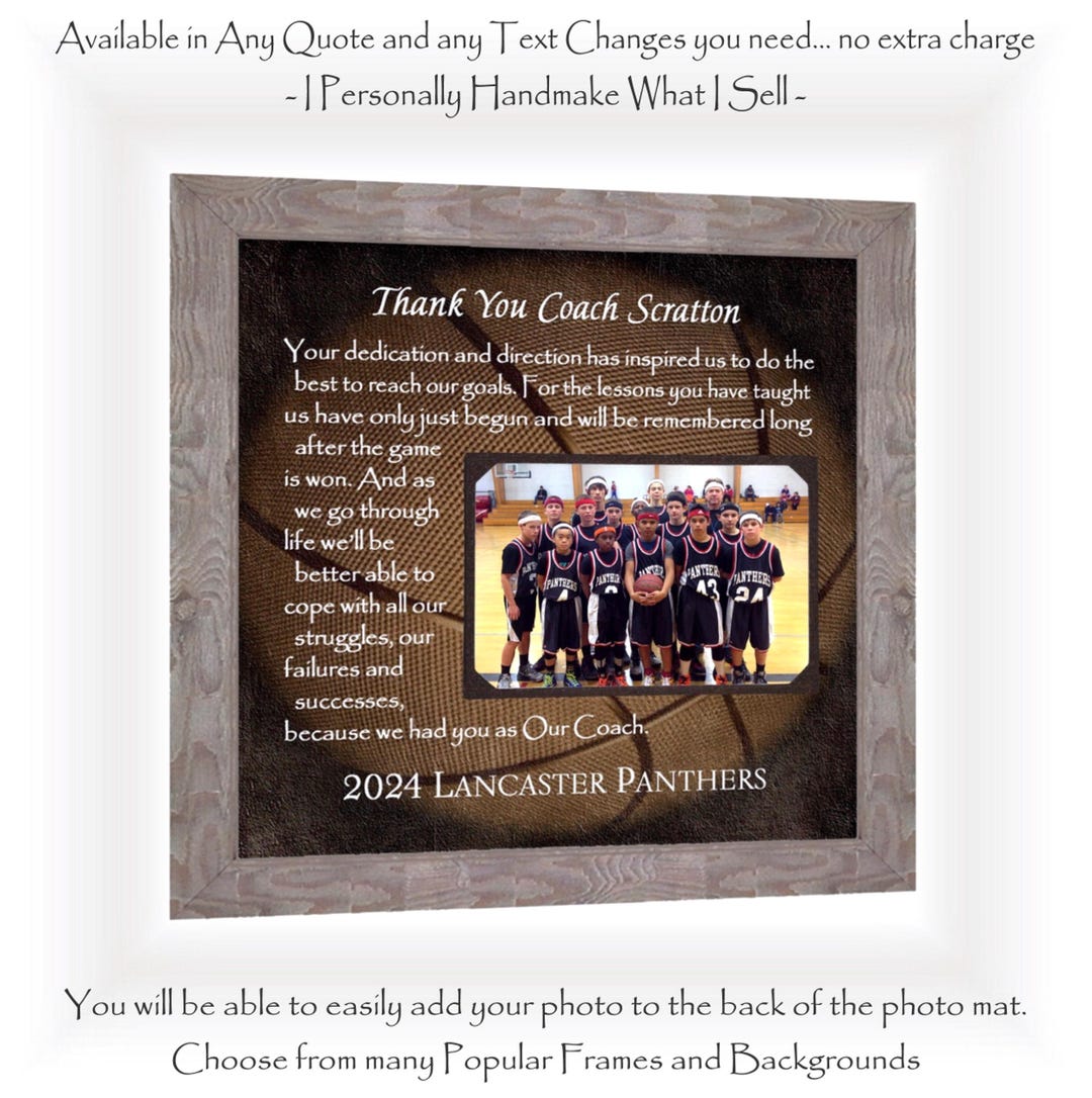 Personalized Team Photo Frame for Basketball Coach Appreciation - End ...