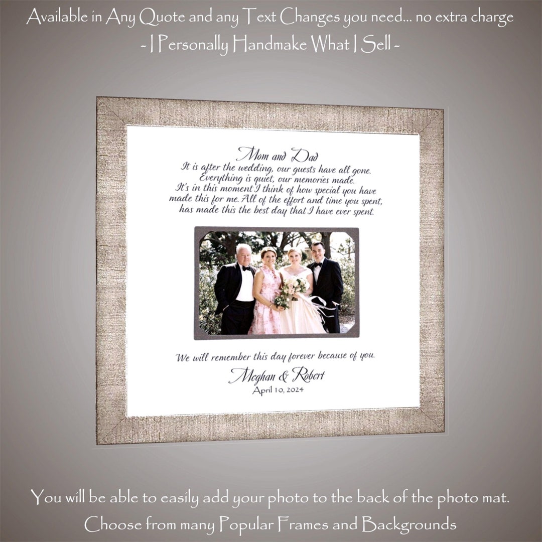 Timeless Personalized Wedding Photo Frame for Parents, Custom Gift for ...