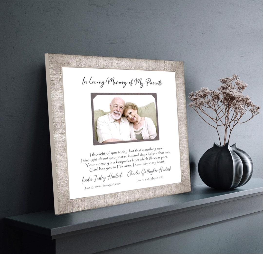 Custom Memorial Frame Print for Loss of Parents, Grandparents ...