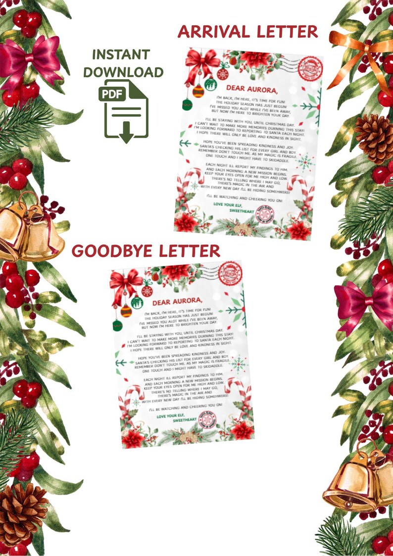 Editable Elf Hello & Goodbye Letters: Personalized Holiday Fun - Etsy