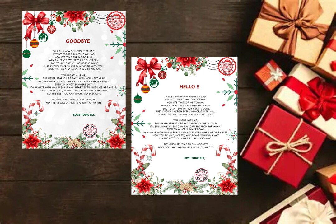 Editable Elf Hello & Goodbye Letters: Personalized Holiday Fun - Etsy