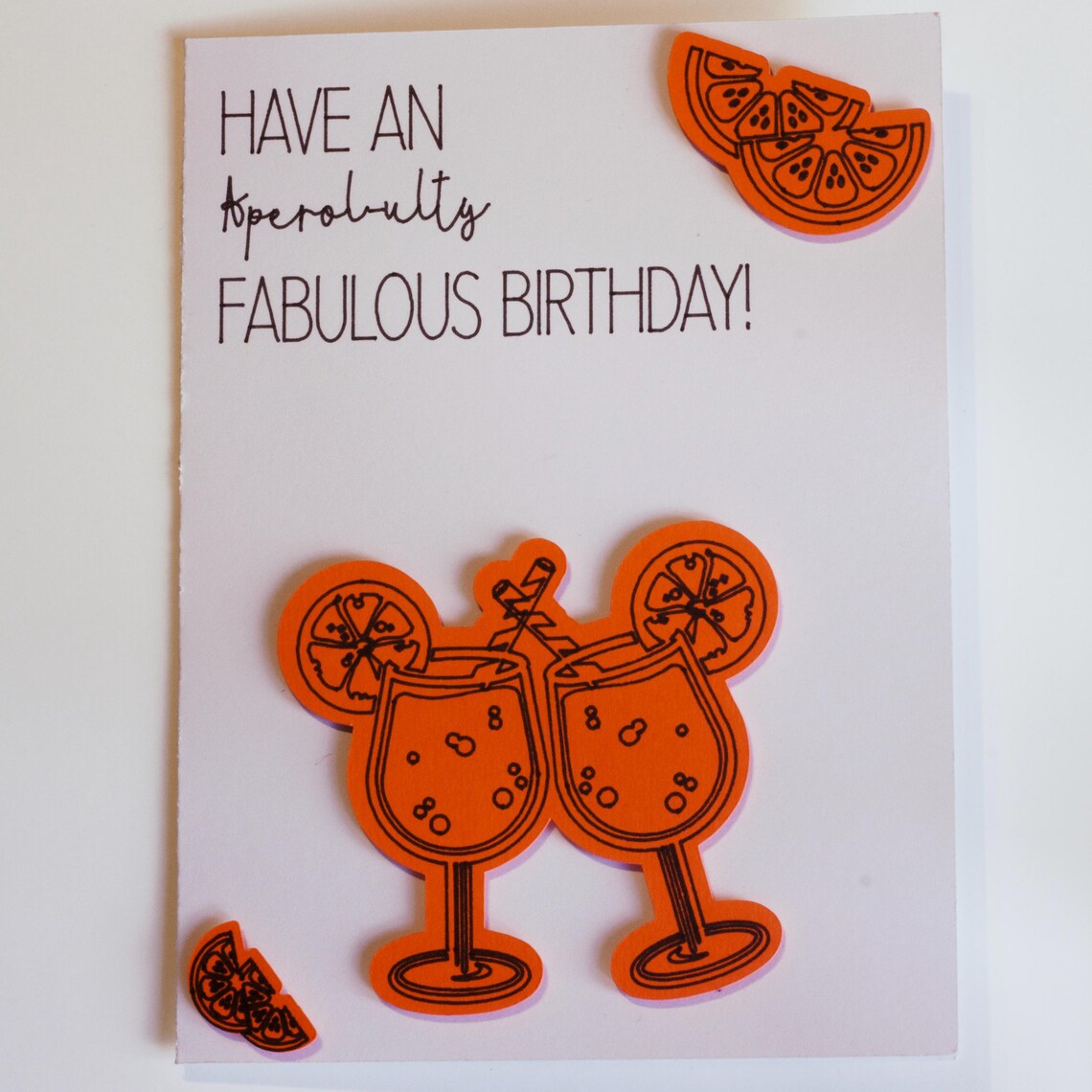 Handmade Aperol Spritz Birthday Card: Cheerful Celebration - Etsy UK