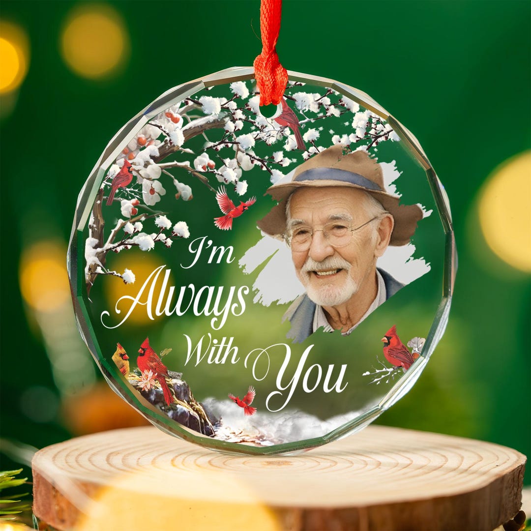 Personalized Cardinal Memorial Glass Ornament – Custom Photo “i’m ...