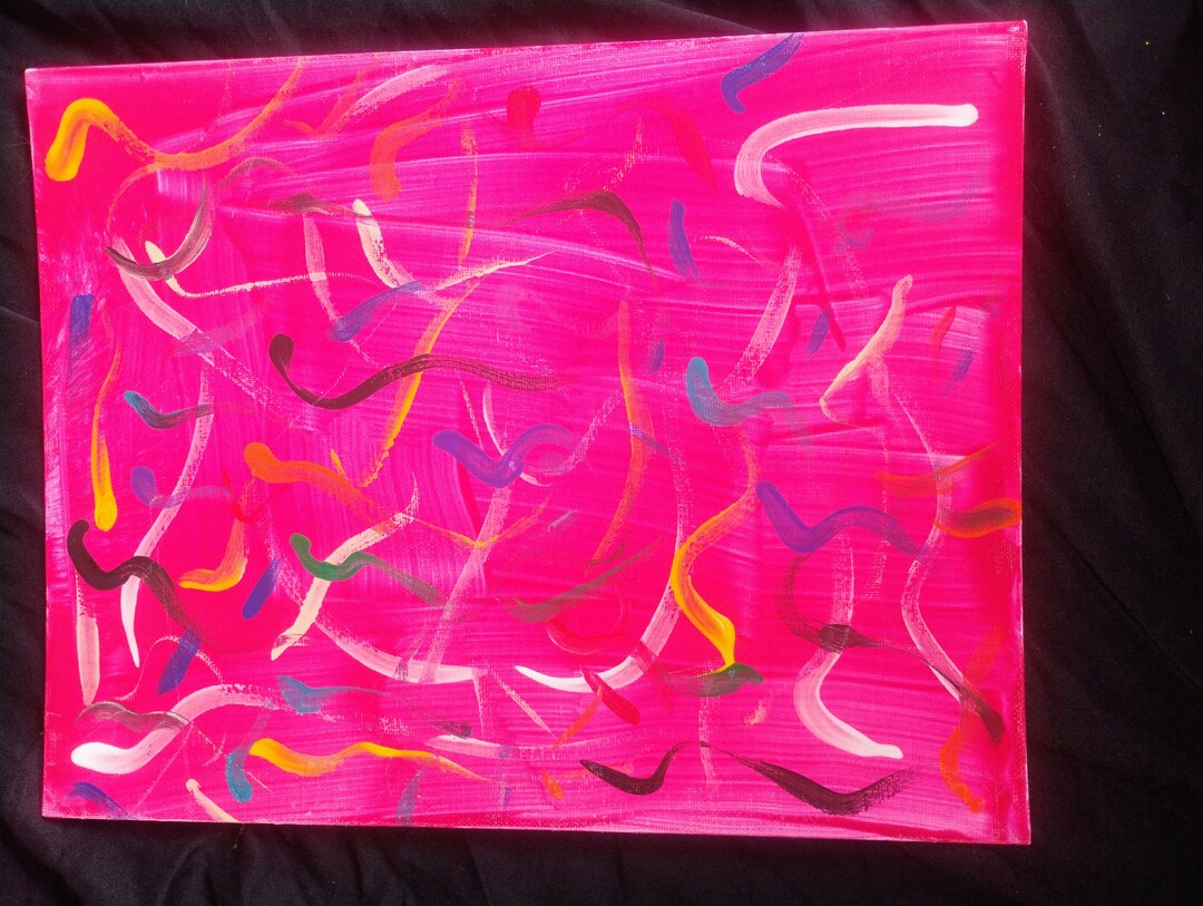 Confetti Art: Pink Squiggle Design - Dollar Tree Decor - Etsy