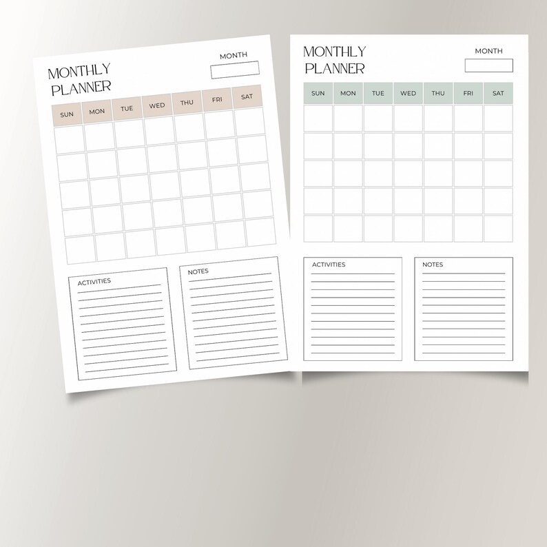 Minimalist Monthly Planner Printable: Undated To-do List (digital ...