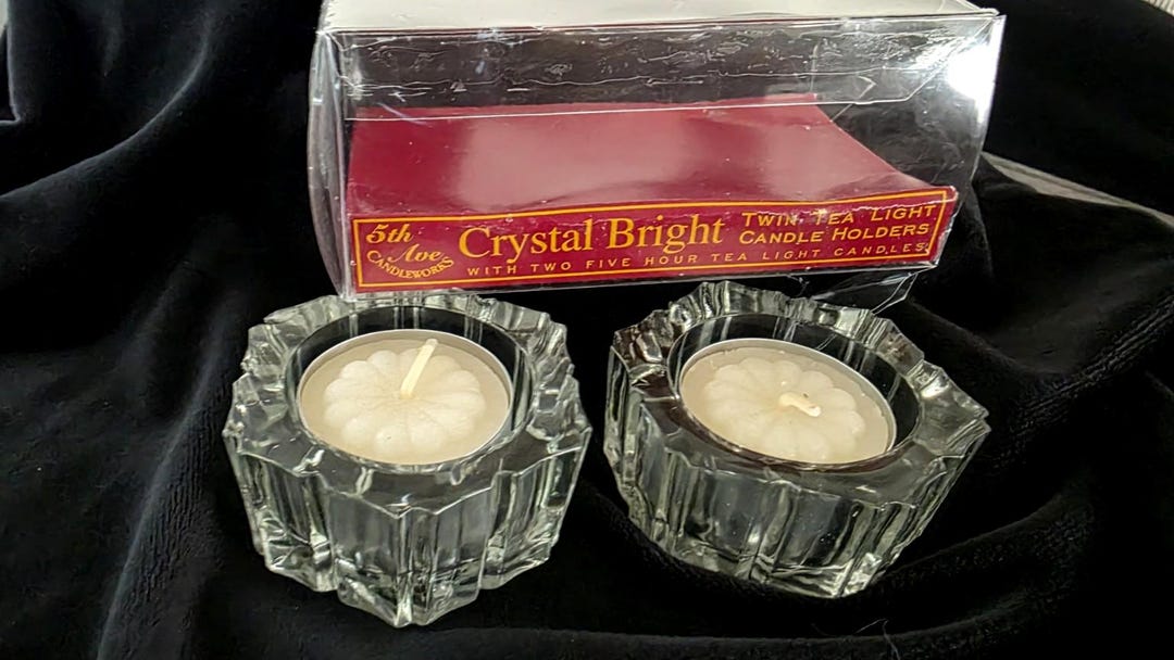 Vintage Crystal Bright Tea Light Candle Holders – 5th Ave Candleworks ...