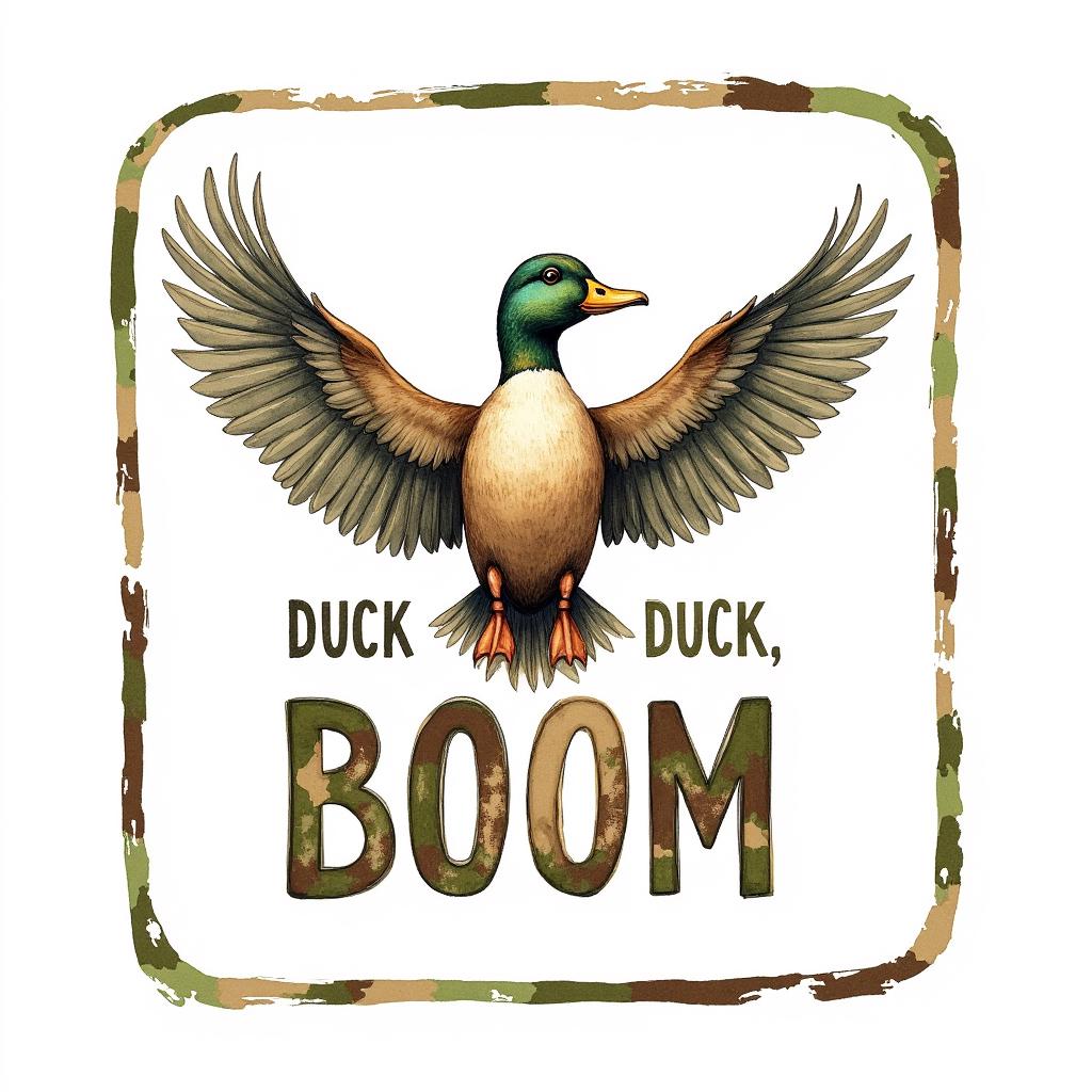 Duck Duck Boom PNG File, Camo Duck Sublimation Design, Duck Hunting ...