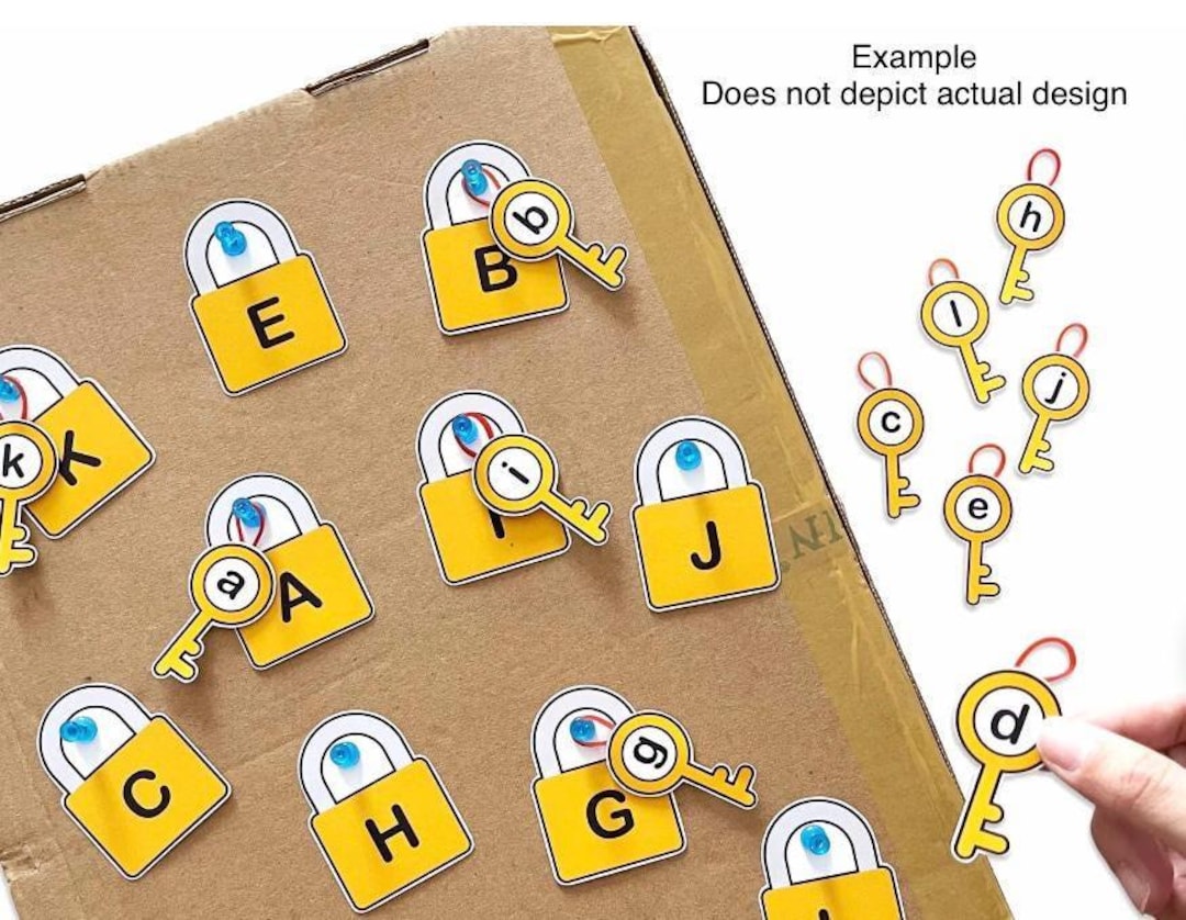 Letter Matching Game for Kids - Alphabet Locks (printable PDF) - Etsy
