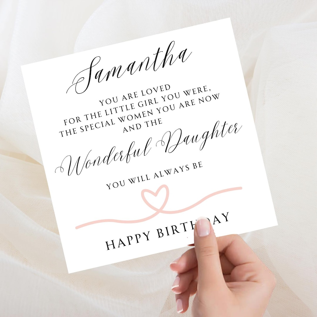 Personalized Daughter Birthday Card, Love Heart, Keepsake Card - Etsy