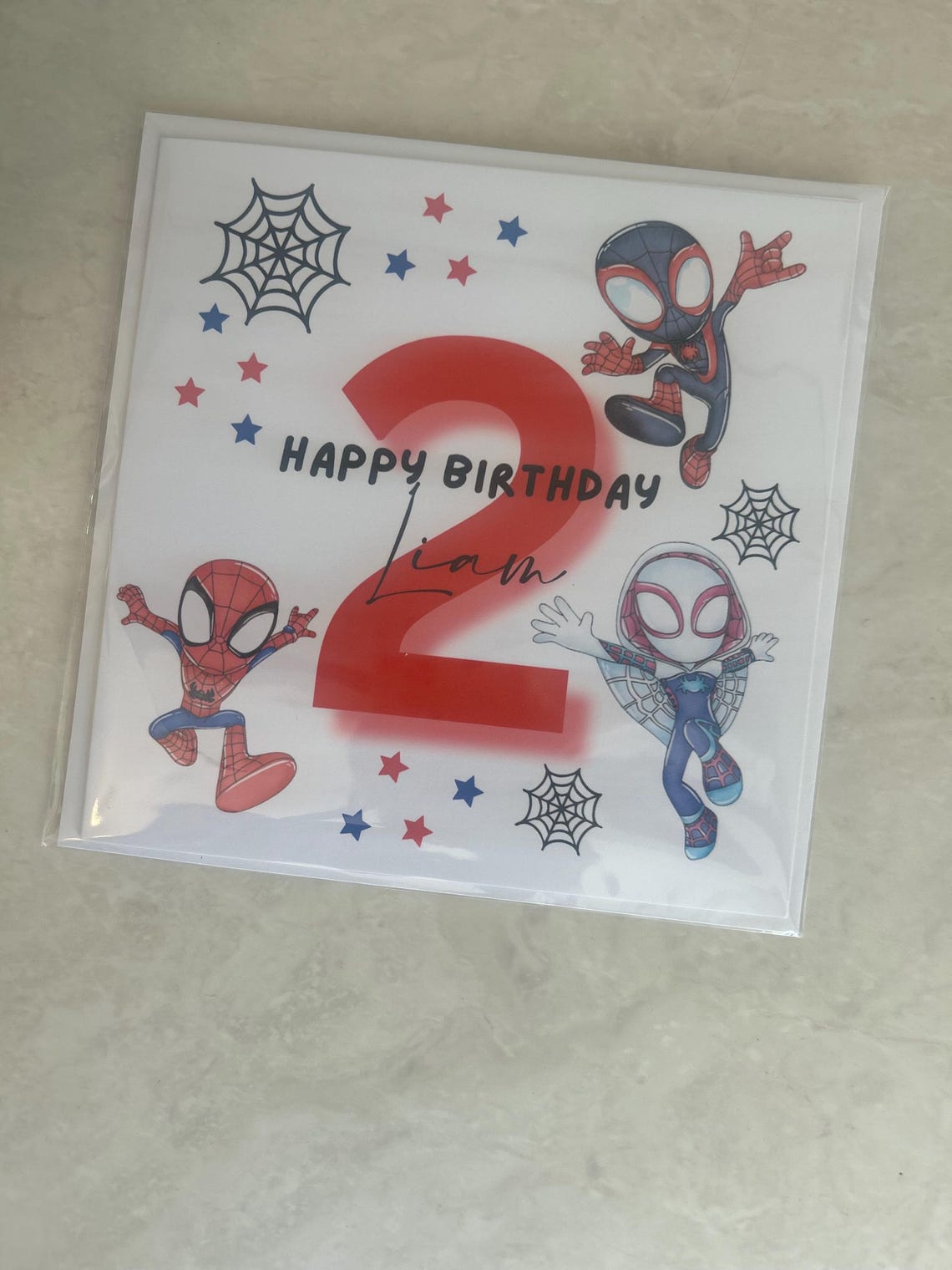 Personalized Spidey and Friends Birthday Card - Etsy