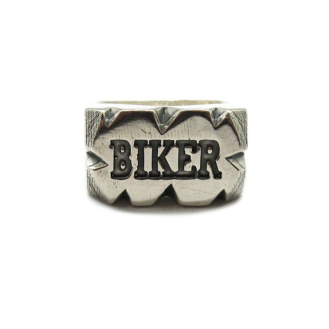 Sterling Silver Men Ring Biker Solid Hallmarked 925 R001989 - Etsy