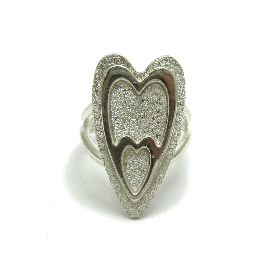 R001640 Sterling Silver Ring Heart 925 Laser - Etsy