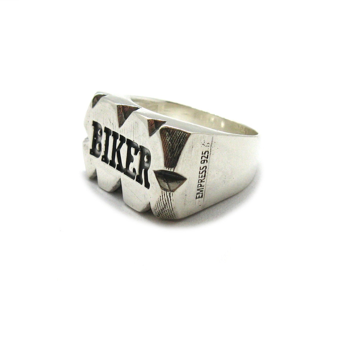 Sterling Silver Men Ring Biker Solid Hallmarked 925 R001989 - Etsy