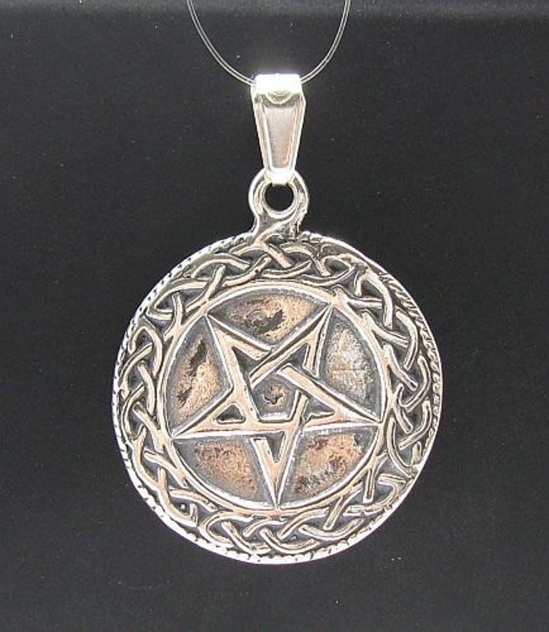 PE000264 Sterling Silver Pendant Pentagram Solid 925 - Etsy