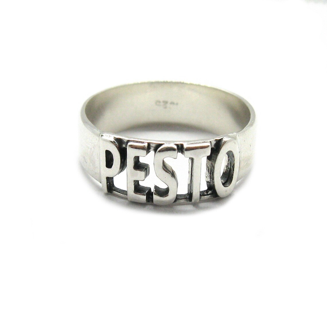 Genuine Sterling Silver Ring Band PESTO Solid 925 R001928 - Etsy