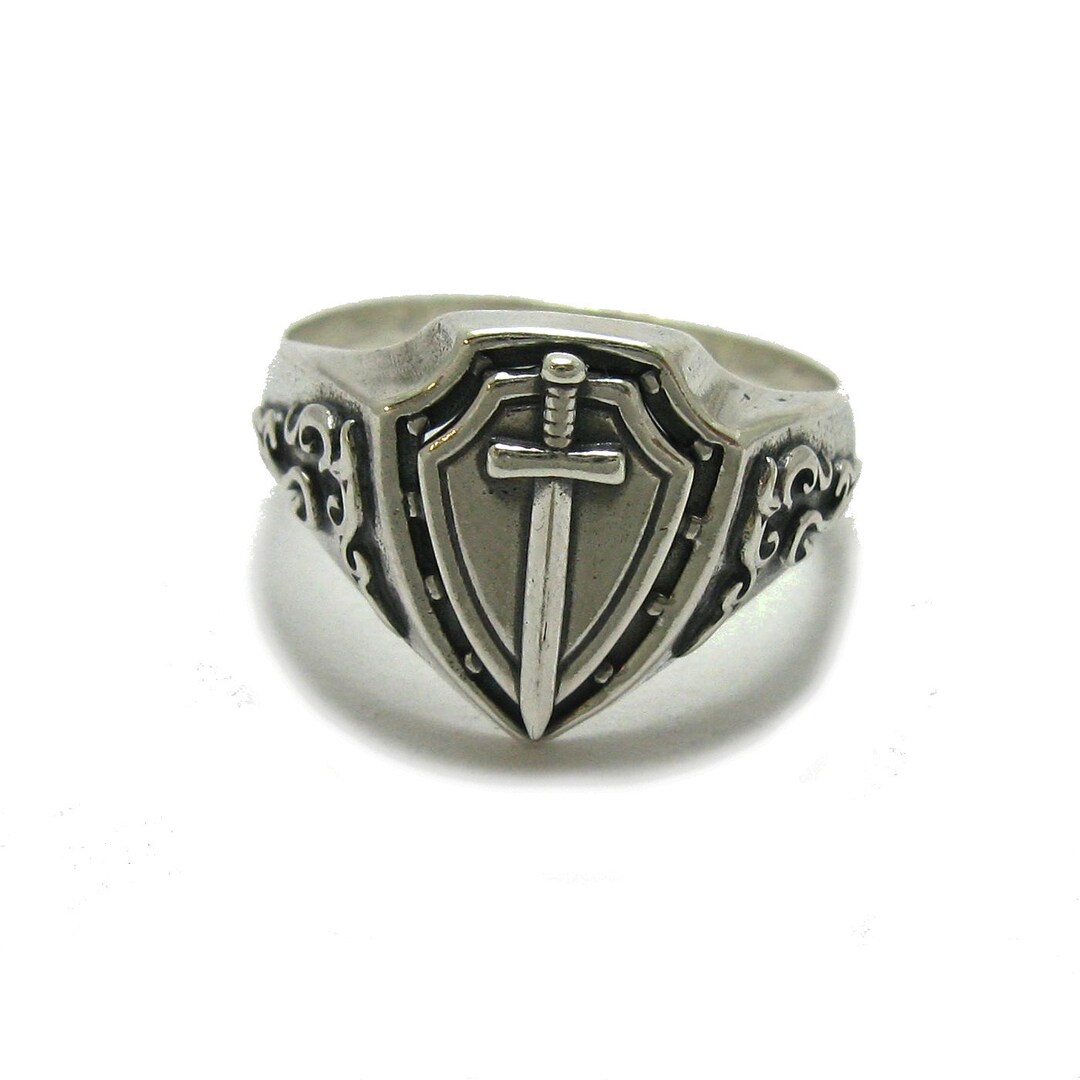 R001787 Sterling Silver Men Ring Solid 925 Sword - Etsy